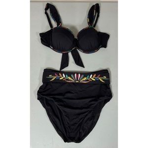 Black Boho Bikini Top And Bathing Suit Bottoms Coords… - Gem